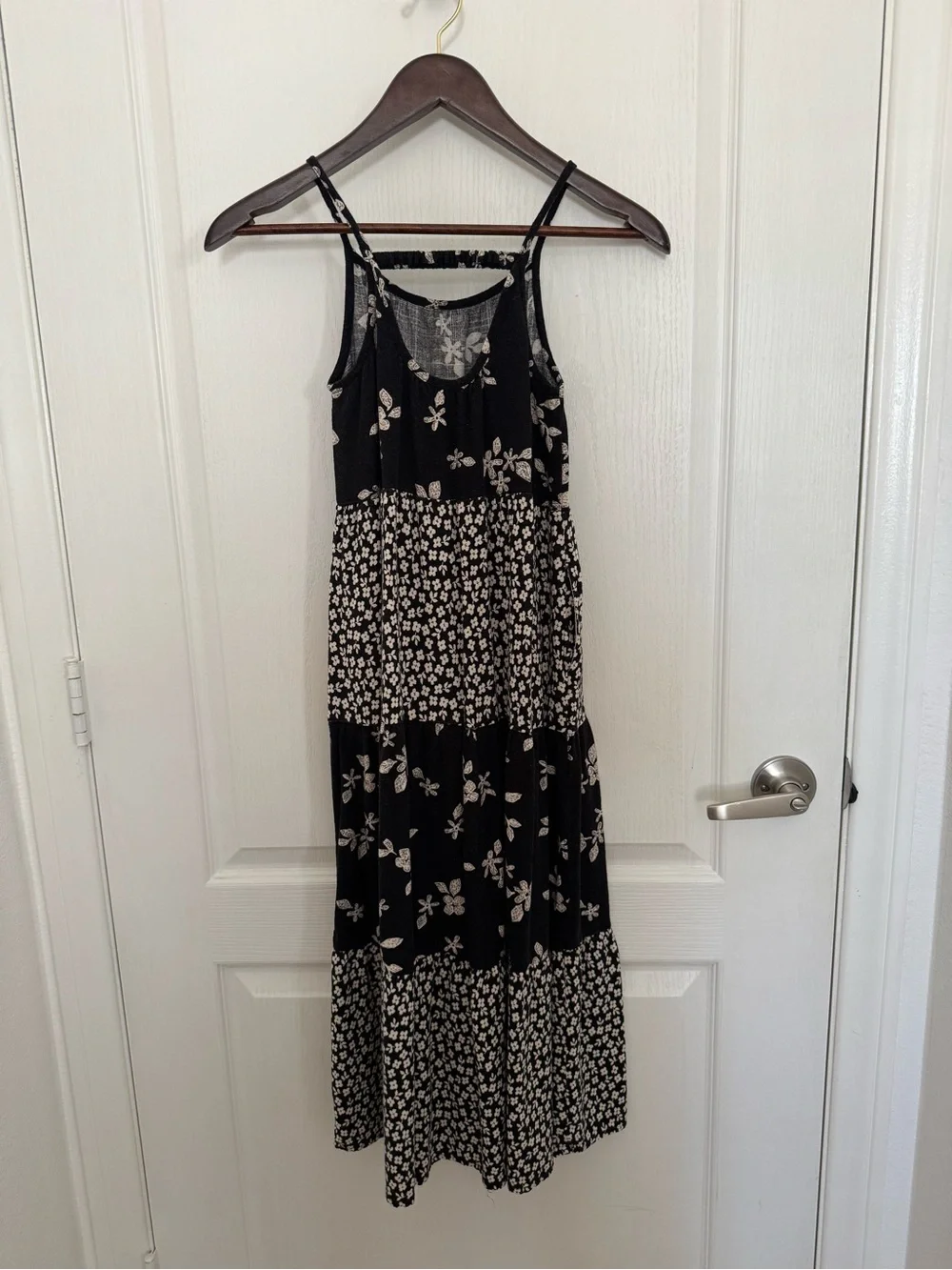 Cat & Jack | Dresses | Girls Black And Cream Floral Maxi Dress Size 8 ...